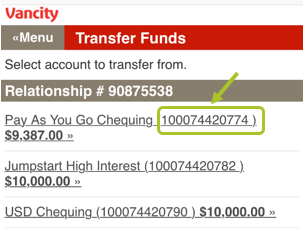 What's the number beside each of my financial accounts? - Learning Hub