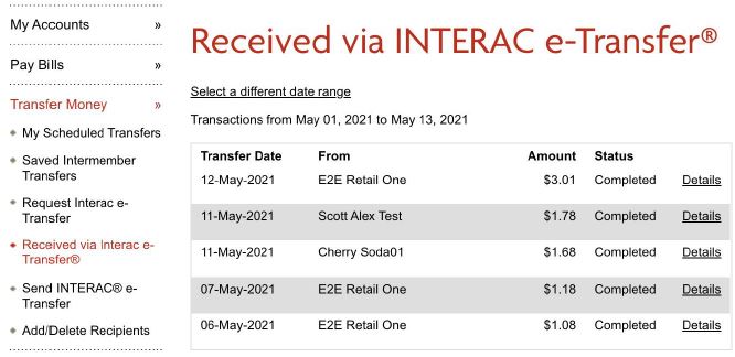 How do I review my history of Interac e-Transfers? - Learning Hub