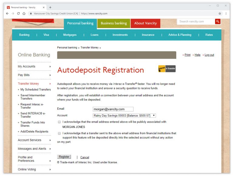 How do I set up Autodeposit for Interac e-Transfer? - Learning Hub
