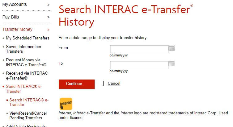 How do I review my history of Interac e-Transfers? - Learning Hub