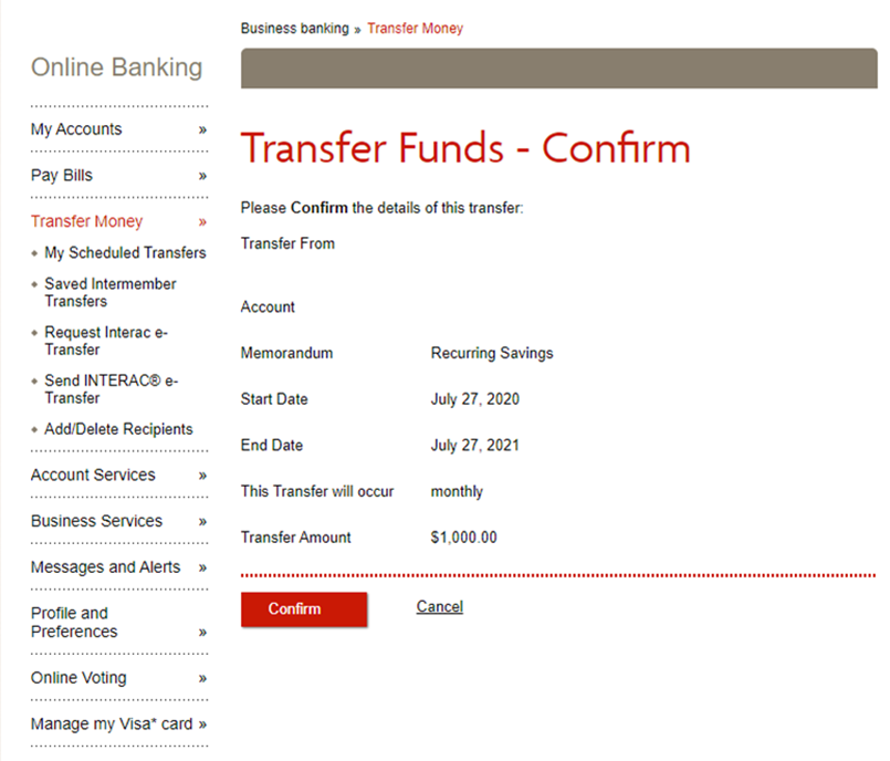 How do I set up a recurring transfer? - Learning Hub