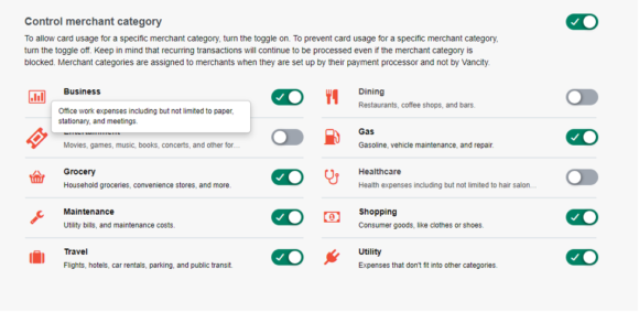 enviro™ Visa* card controls - Learning Hub