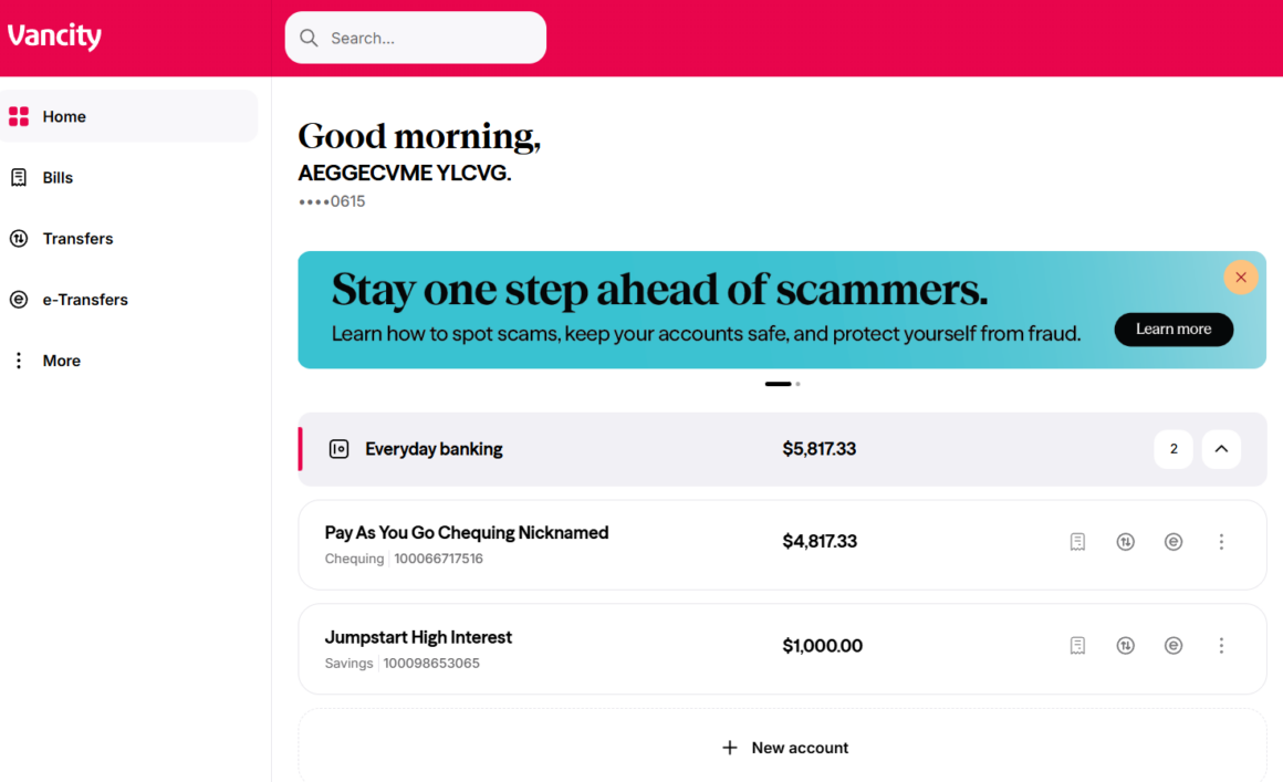 What's the number beside each of my financial accounts? - Learning Hub
